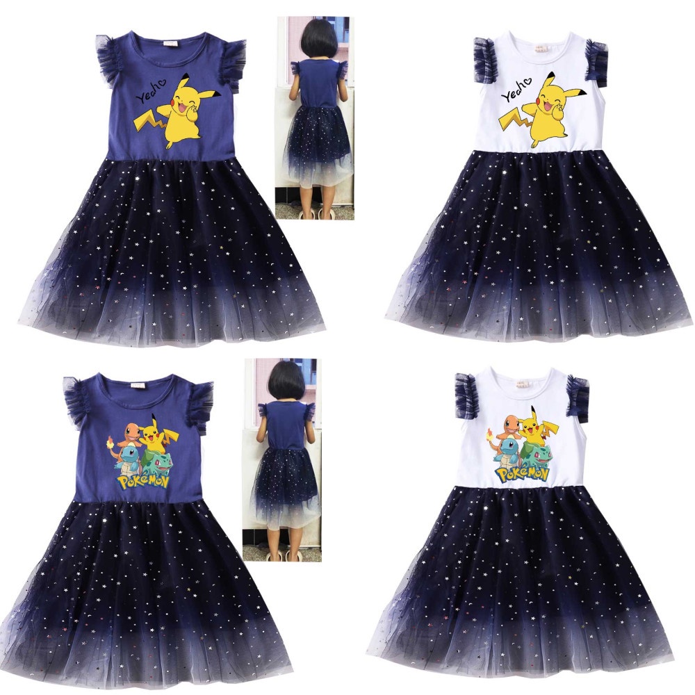 [2-12 Years] Pikachu Dress Baby Girl Pokemon Dresses for Kids | Shopee ...