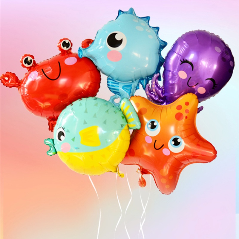 Seahorse,Crab,Starfish,Octopus Under The Sea Ocean World Animal Foil ...