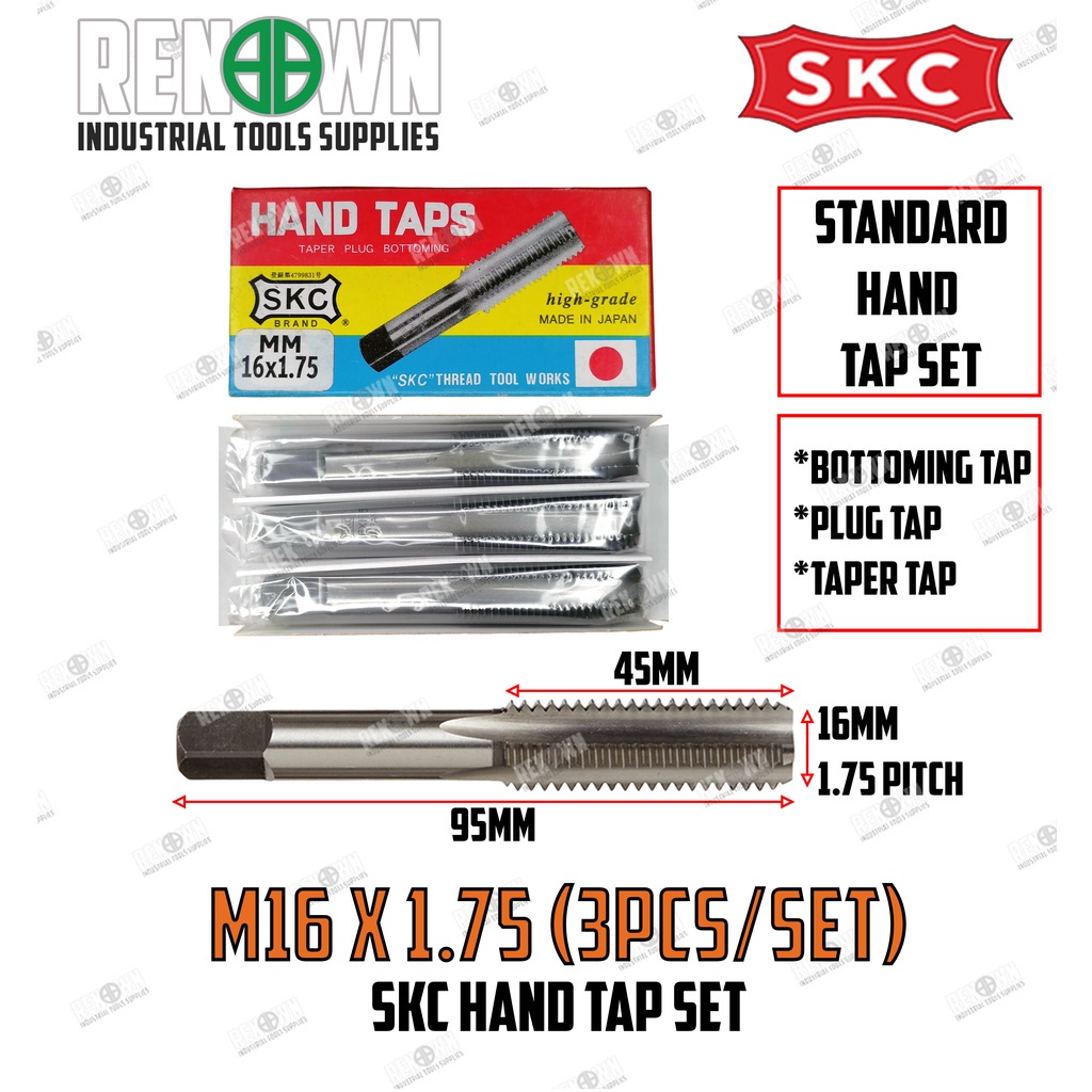 SKC Hand Taps 3pcs/Set Japan High Grade Assorted Metric and English Sizes | Shopee Philippines