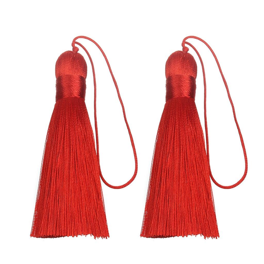 Handmade Tassel Red With Strap 8cm Long (Half Dozen Packing/6pcs ...