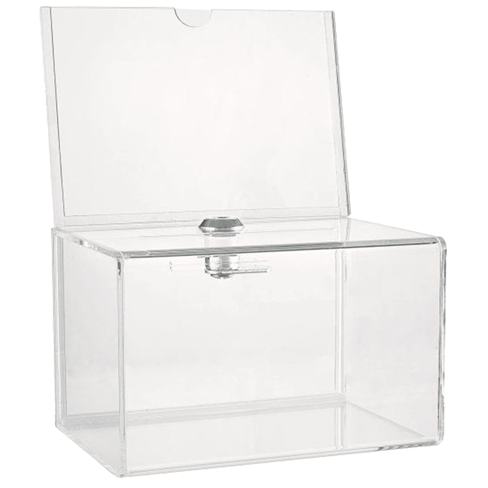 Clear Container Acrylic Ballot Box Secure Safe Suggestion Complaint ...