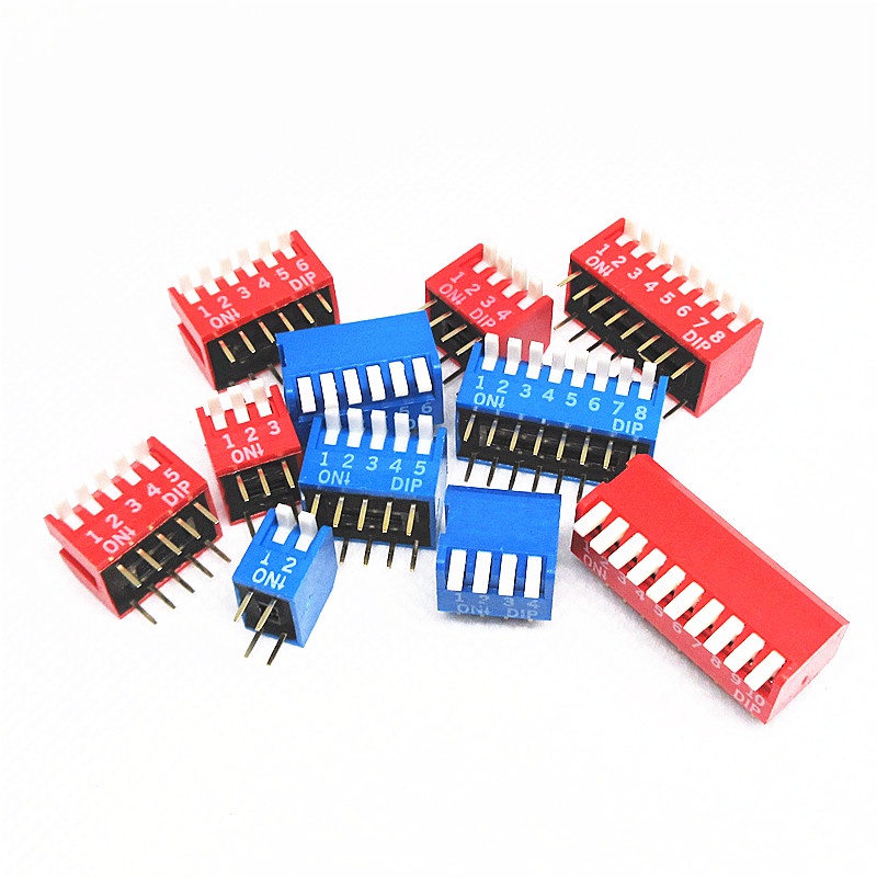 Key Type 2.54mm Pitch Side Dial Switch 2P 1/2/3/4/5/6/8-Digit In-Line ...