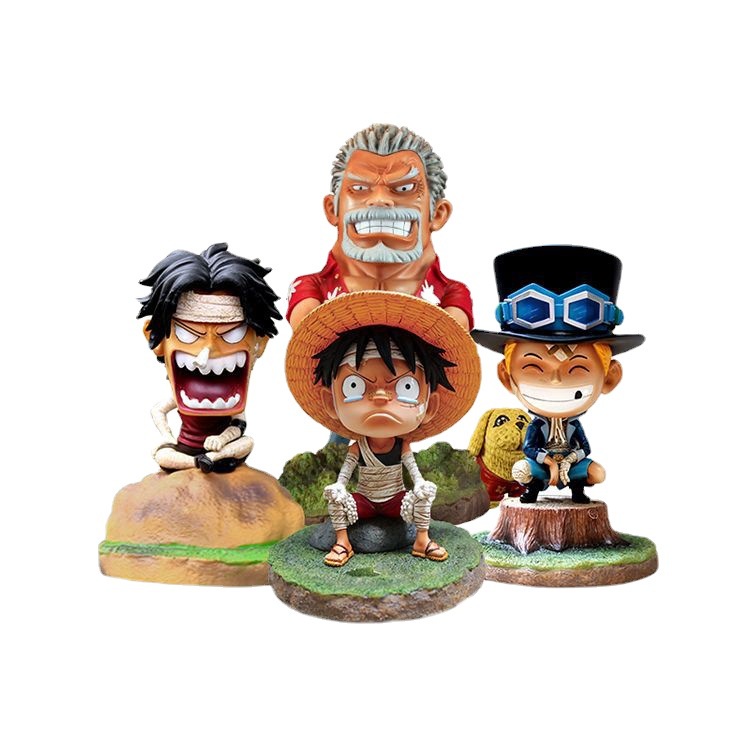 One Piece Figure Luffy Ace Sabo Garp Childhood Bandage Battle Damaged ...