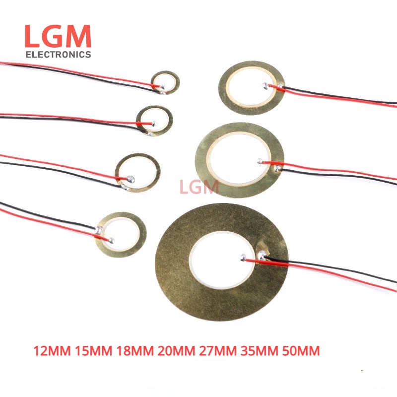 10PCS Piezoelectric Piezo Ceramic Wafer Plate Sounder Sensor Dia 12MM ...