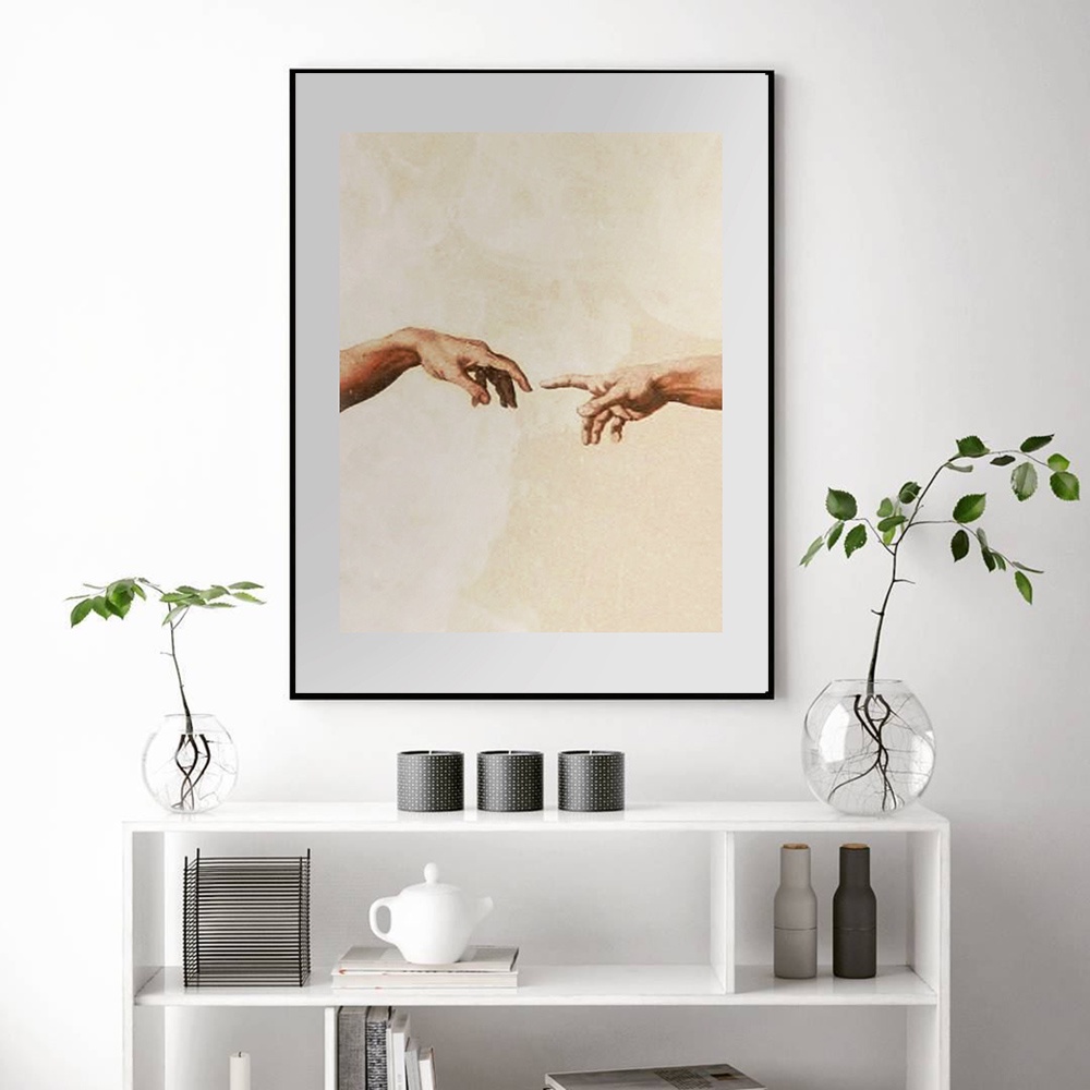 The Creation Of Adam by Michelangelo Famous Art Canvas Painting On the ...
