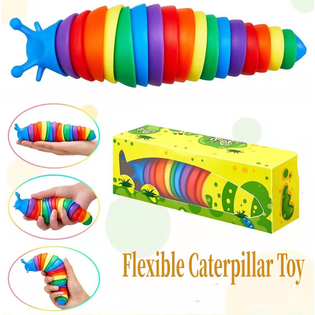 Toys For Kids Removable Flexible Caterpillar Toys Pop It Fidget Toy ...
