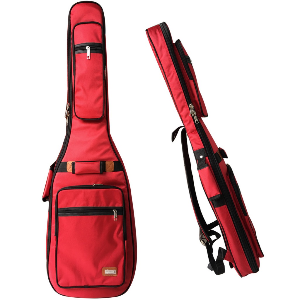 Waterproof Oxford Electric Guitar Bag Red Color Wearable Electric ...