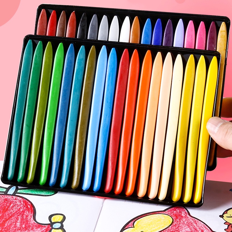 36 Colors Boxed Triangle Plastic Crayons Double-head Tasteless Safety ...