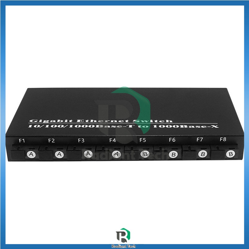 Gigabit Fiber Switch 10/100/1000M Media Converter 8 SC Port and 2 RJ45 ...