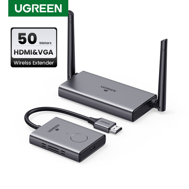 UGREEN (50633) HDMI Wireless Extender upto 50 meters - Video Transmitter & Receiver 5GHz ...
