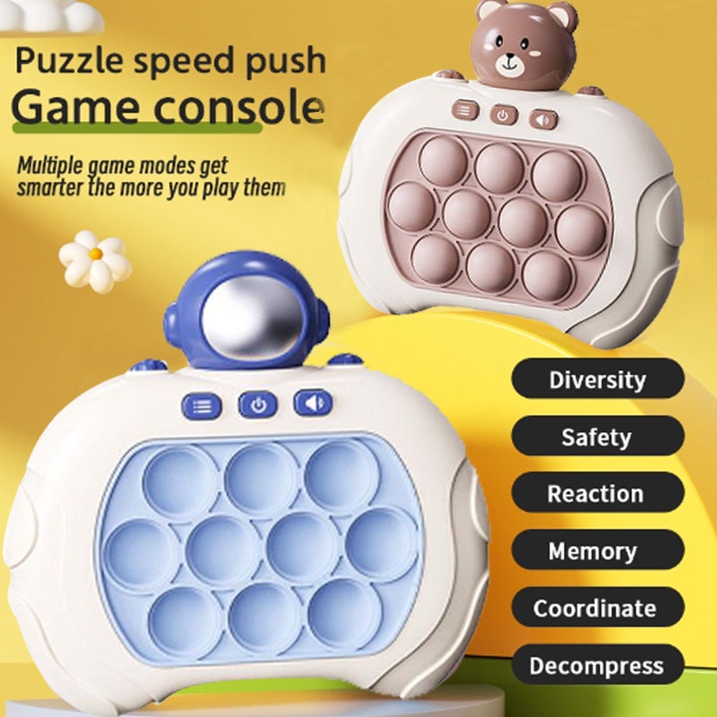 4 modes of electronic fast push game console Pop It game console puzzle ...