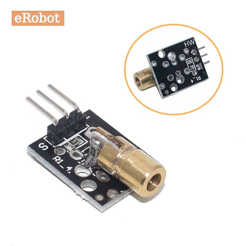 650nm Laser Sensor Module KY-008 6mm 5V 5mW Red Laser Dot Diode Copper ...