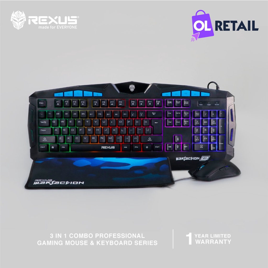 Rexus Keyboard Mouse Gaming Combo VR1/VR-1 Warfaction | Shopee Philippines