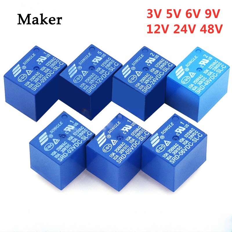 5Pcs Relay 4/5PIN SRD-03VDC-SL-C SRD-05VDC-SL-C SRD-24VDC-SL-C SRD ...