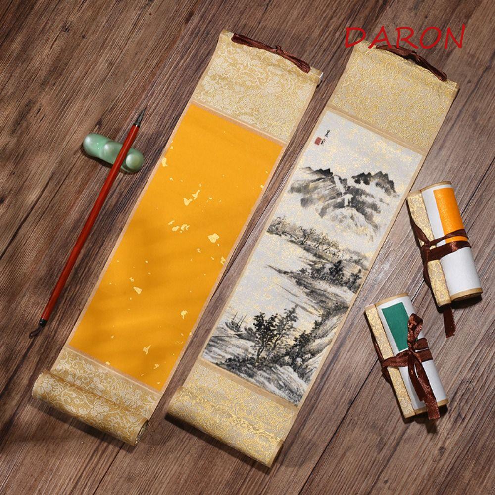 DARON Gilded Rice Paper Scroll, Painting Drawing Paper Self-made Gifts ...