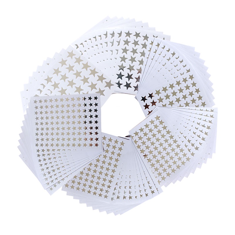 10 Sheets/Pack Silver Five Pointed Star Stickers Encourage and Reward ...