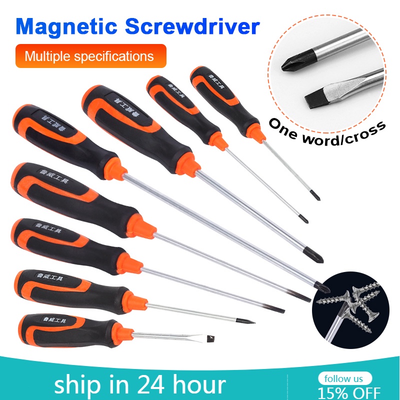 Screw Driver Flat (-) and Phillips (+) 5" 6" 8" 10" Magnetic ...
