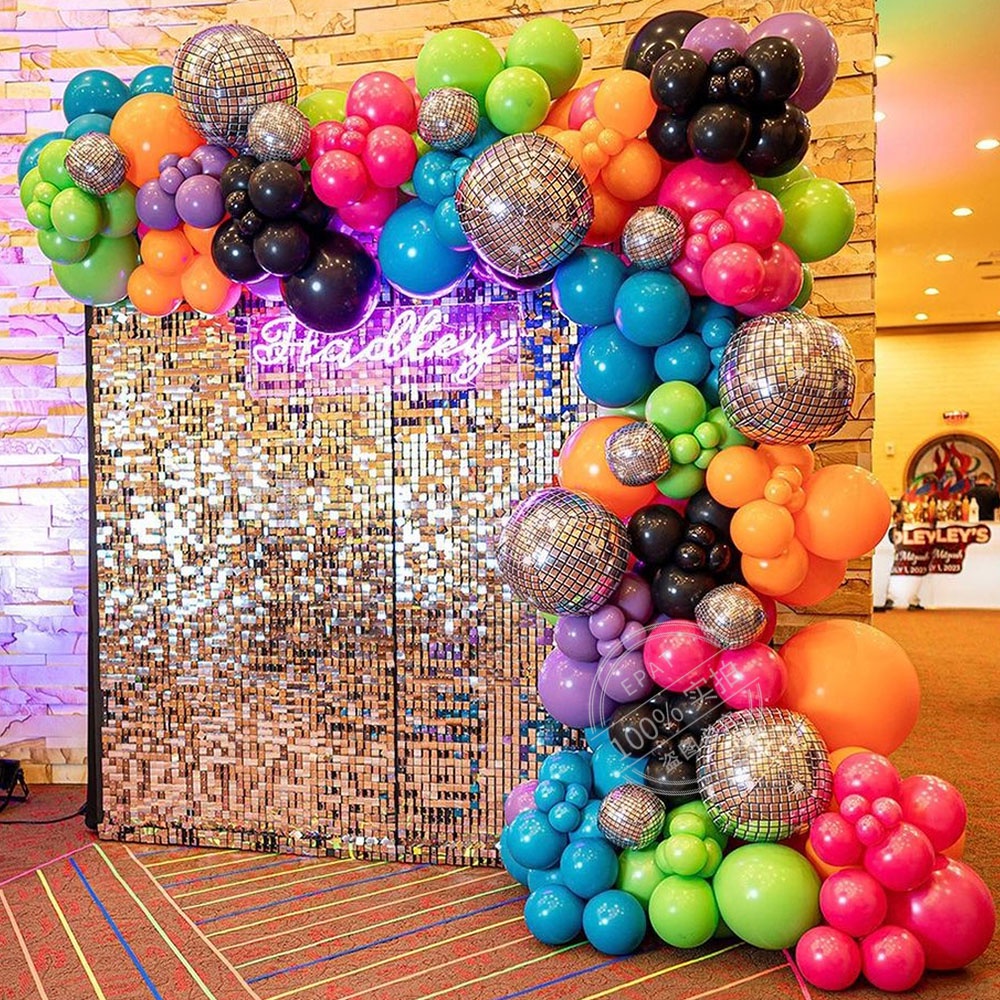 185pcs/Set 4D Discor Multicolor Latex Balloon Garland Arch Kit Birthday ...