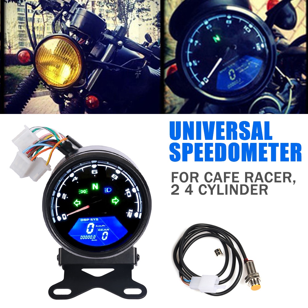 For Cafe Racer Motorcycle Speedometer Instrument Odometer Tachometer ...