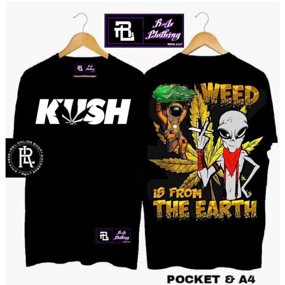 KUSH Culture Vintage Inspired Cotton Loose Clothing T-Shirt For Men ...