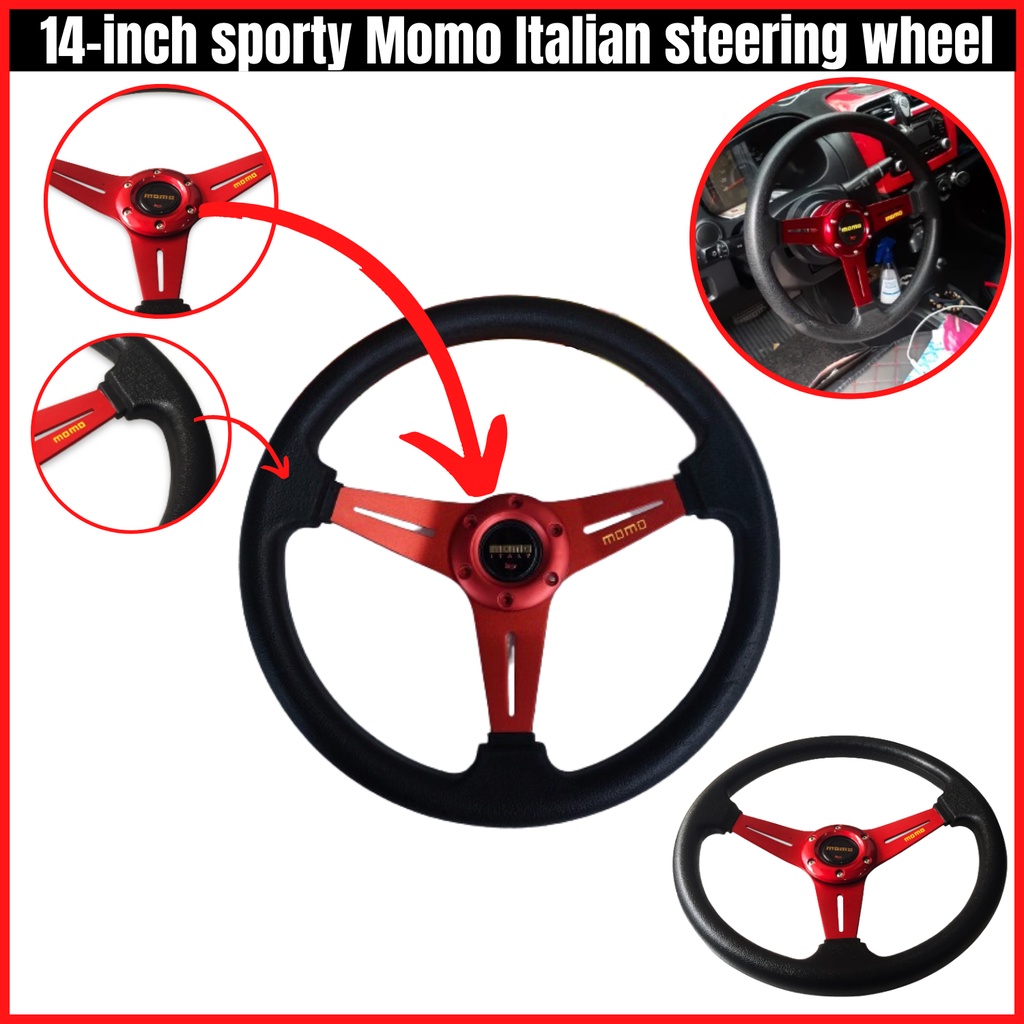 (MS) 14-inch sporty Momo Italian steering wheel Toyota, common to all ...