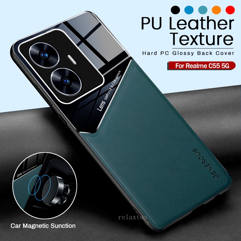 Leather Texture Hard Casing For Realme C63 C55 C35 C51 C53 RealmeC63 ...