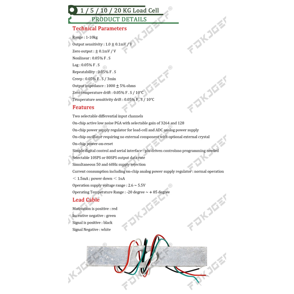 Digital Load Cell 1KG 5KG 10KG 20KG HX711 AD Module Weight Sensor ...
