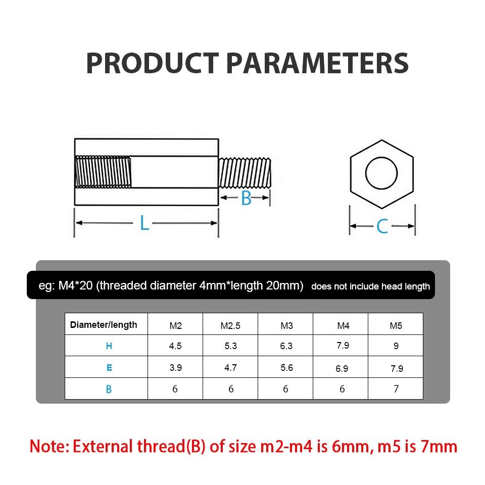 NINDEJIN Nylon Hex Standoff Spacer M2 M2.5 Male Female Plastic Standoff ...