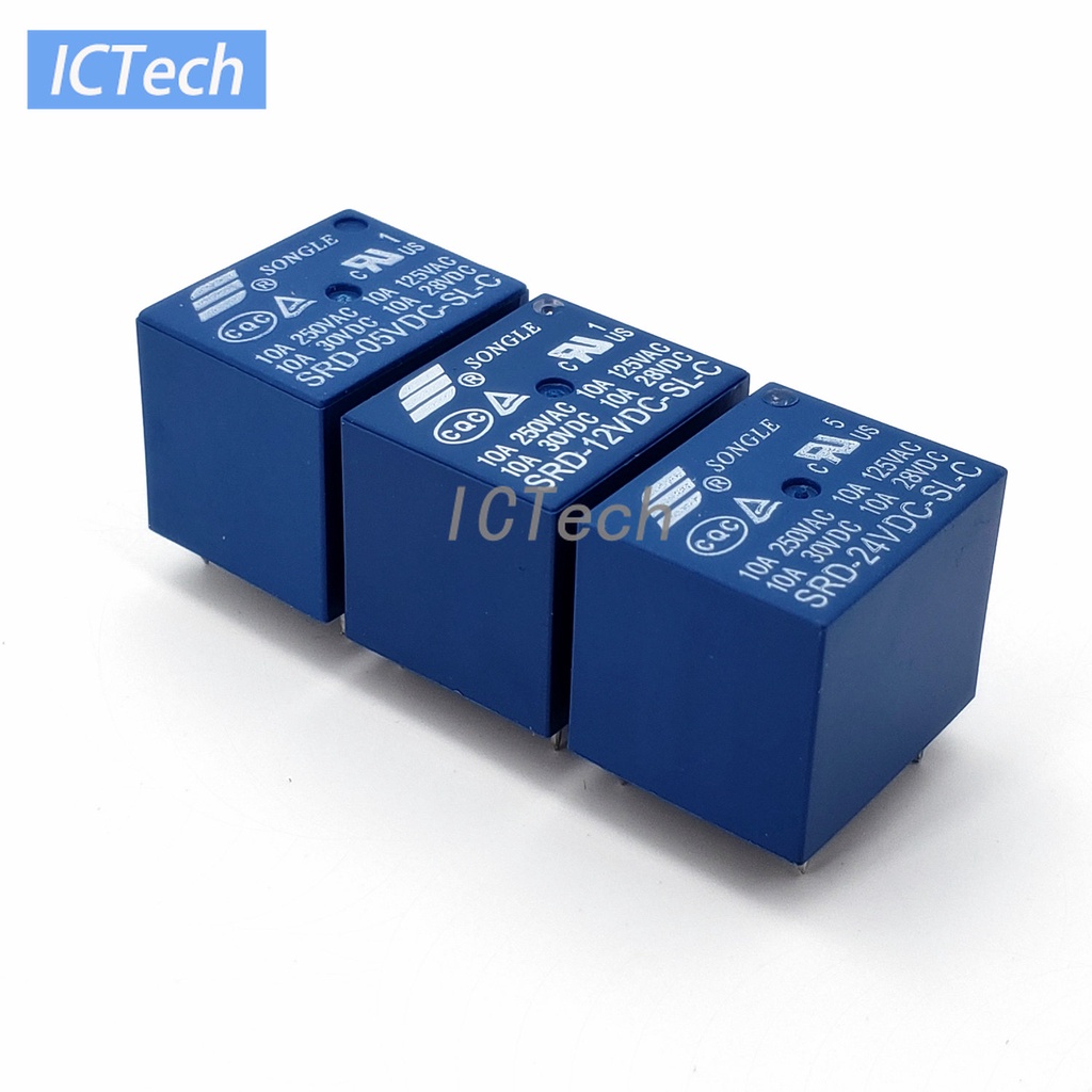 5Pcs T73 SRD Relays 3V 5V 9V 12V 24V 10A 250VAC 4Pin 5Pin | Shopee ...