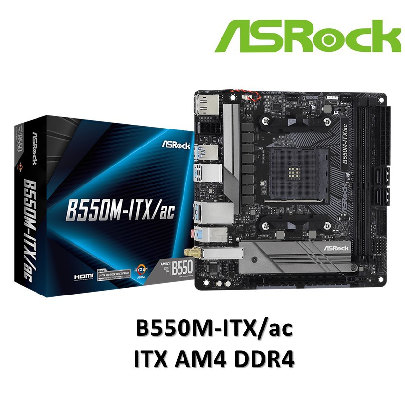 Asrock B550M ITX/ac AMD AM4 DDR4 ITX Small Form motherboard | Shopee ...