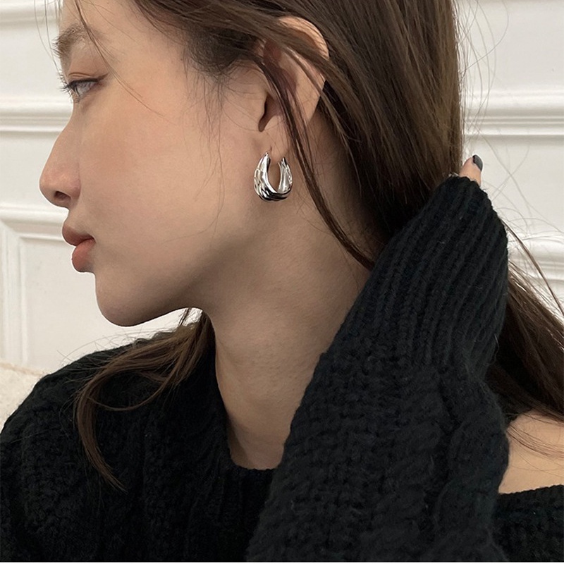 Gold Irregular Hoop Earrings for Women Set Big Size Hikaw ...