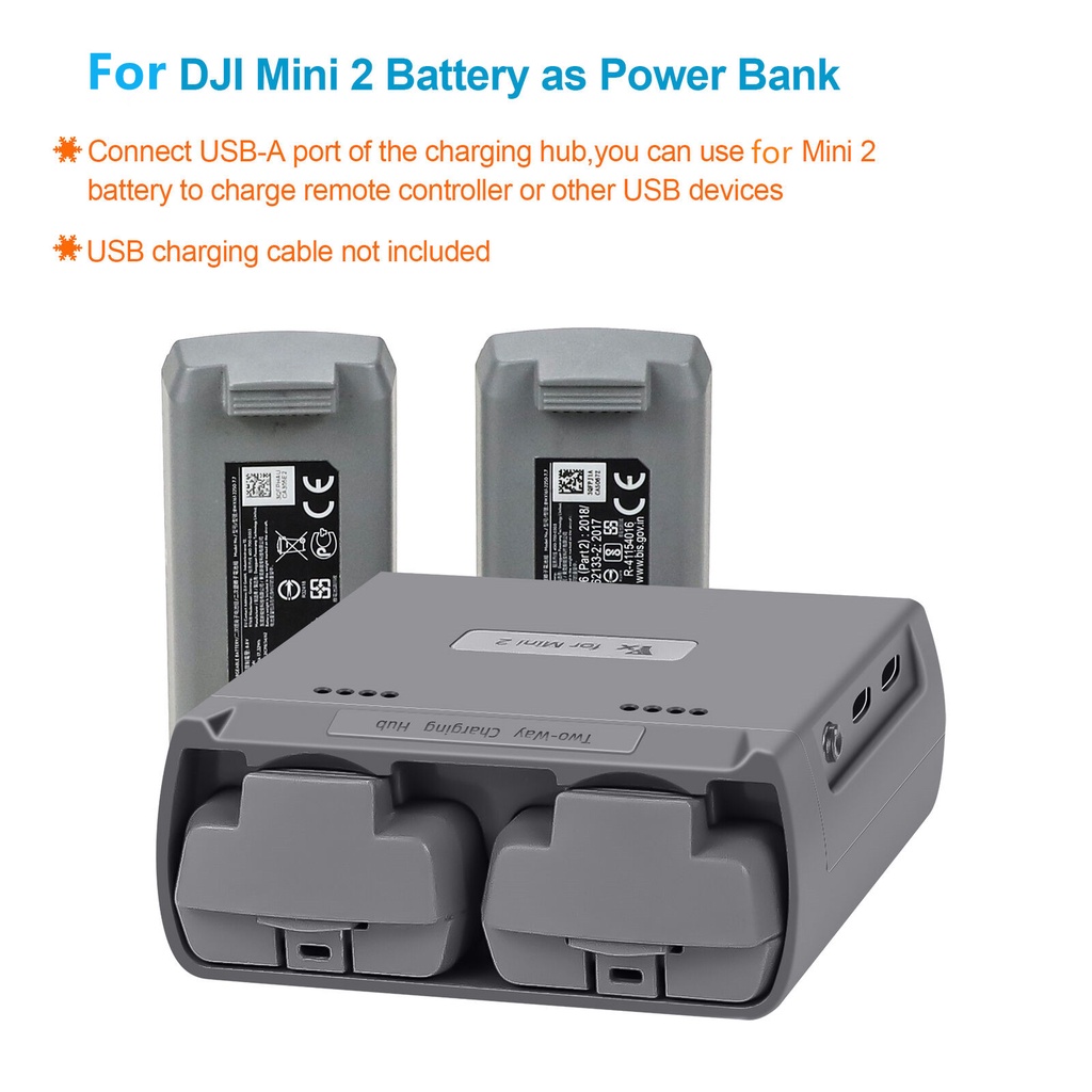 Battery Charger Two Way Charging Hub USB Charger for DJI Mini 2/Mini SE ...