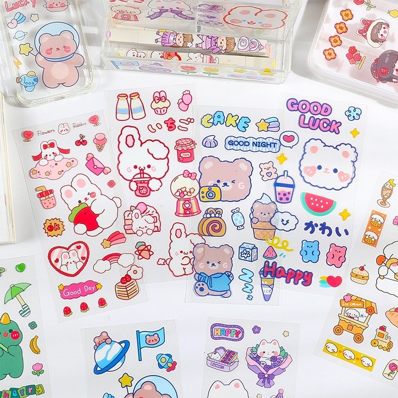 Cute Cartoon Stickers Scrapbook Designs Waterproof Sticker Animal Pet ...