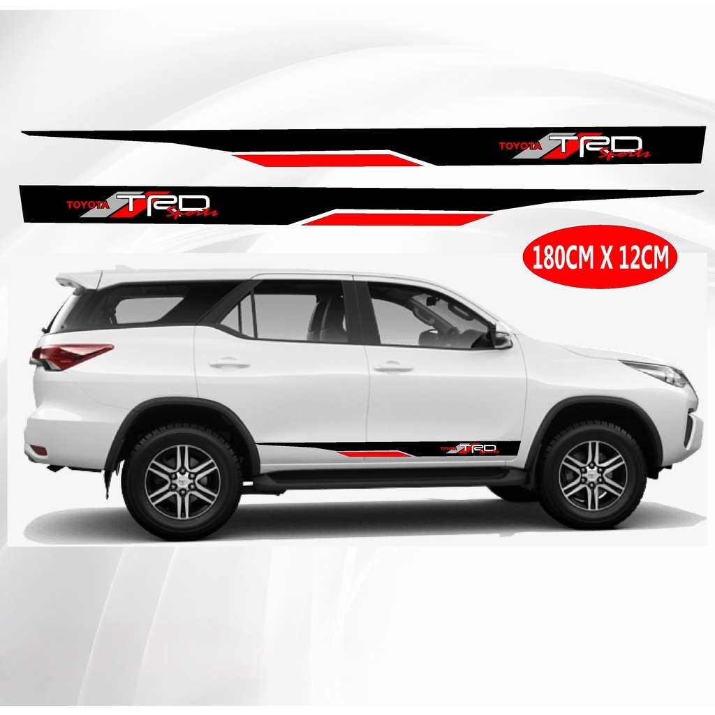 x2 Toyota Fortuner Body Decal Sticker / Machine Cut Vinyl Sticker ...
