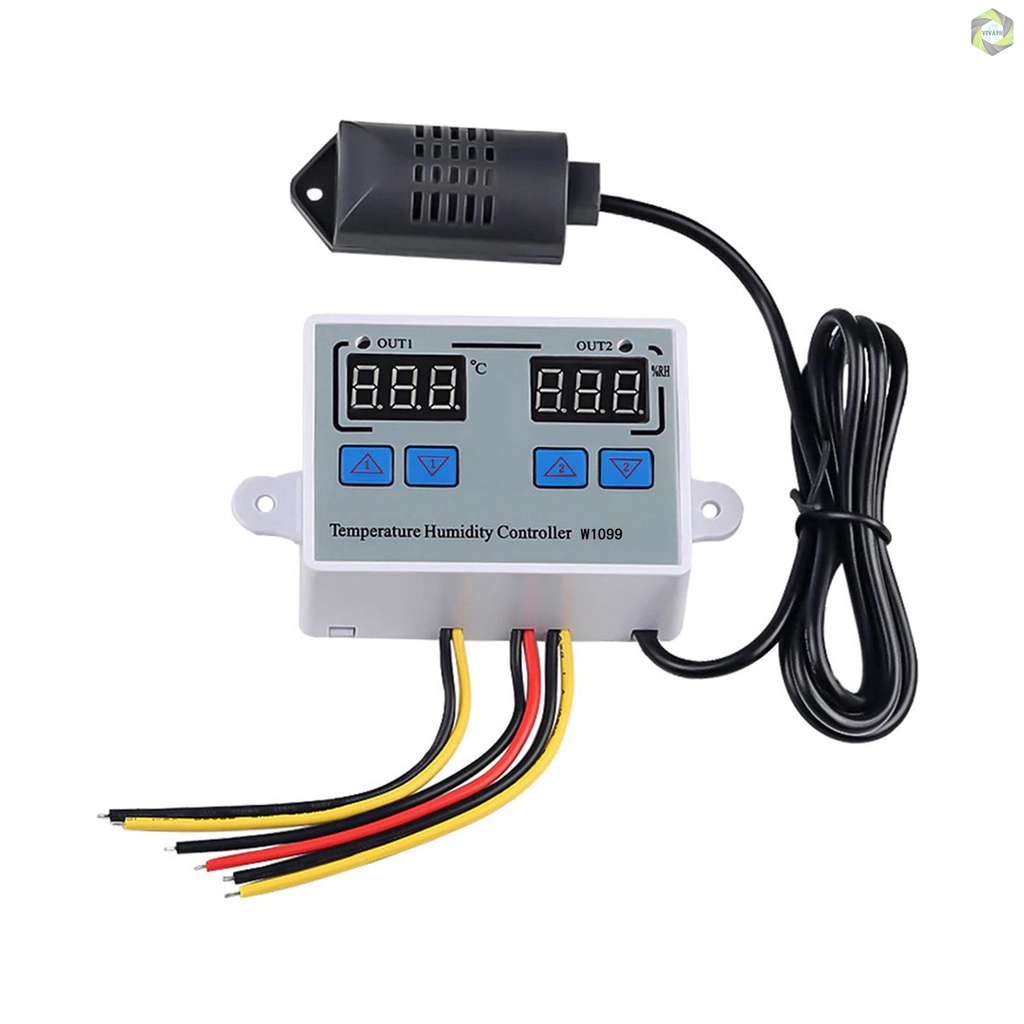 Dual Digital Temperature Humidity Controller Home Fridge Thermostat ...