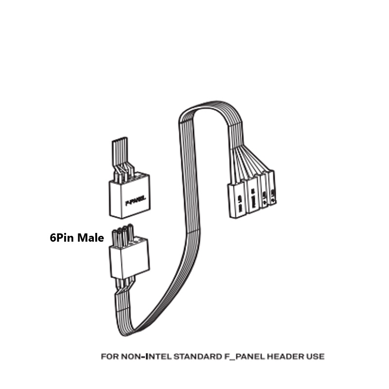 Motherboard Extension Power SW HDD LED + - Cable Double 6Pin Start ...