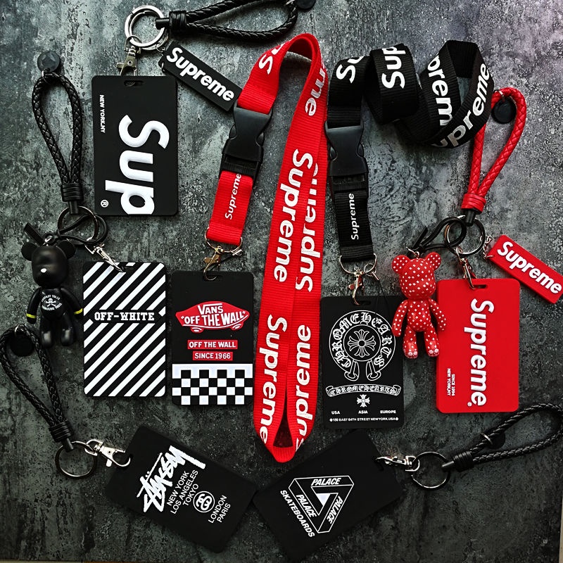 Supreme Lanyard Card Holder Neck Strap ID Card Case Keychain | Shopee ...