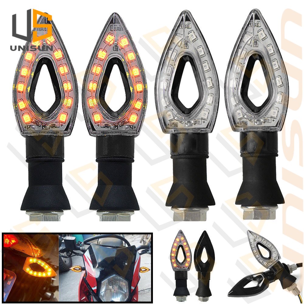 Unisun Motorcycle Heart Shape Universal 12 LED Turn Signal Lights ...
