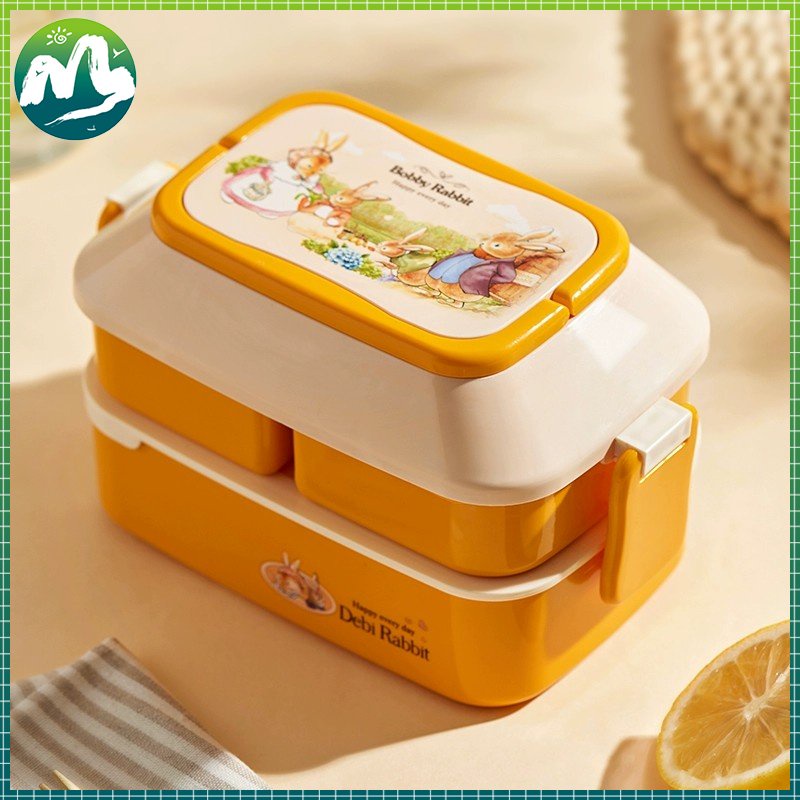 MS Lunch Box Kids Plastic Bento Portable Lunch Box With Compartments 2 ...