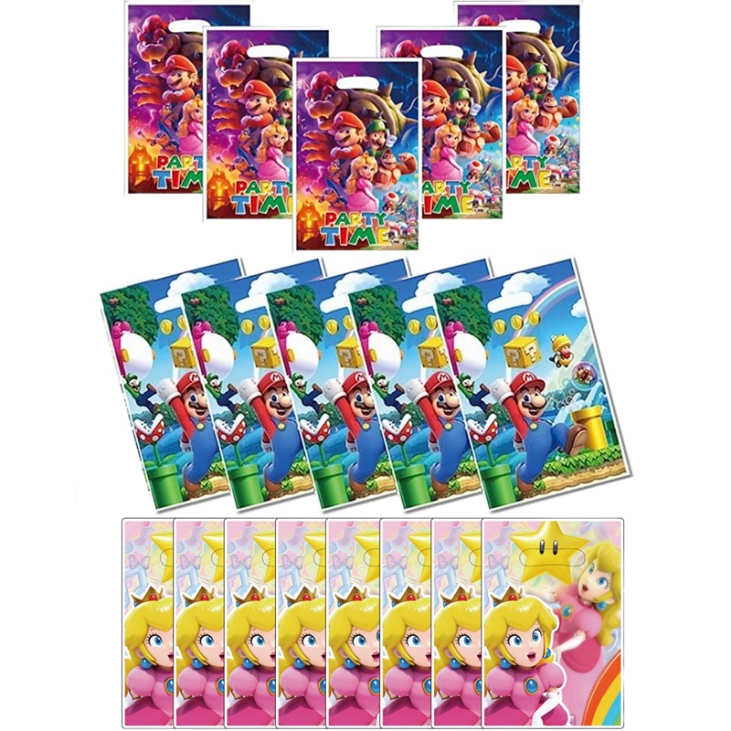 10pcs Super Mario Bros Gift Bag Boy Birthday Party Supplies Kids Toys ...