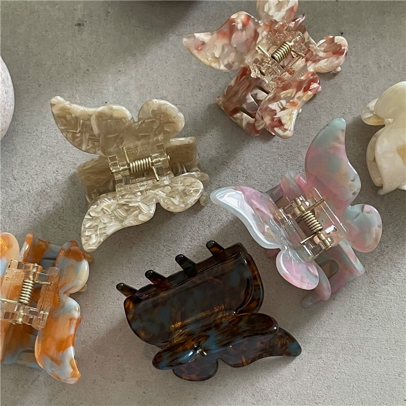 Acetate Hair Clamp Butterfly Shaped Acrylic Hair Claw Clips Ponytail ...