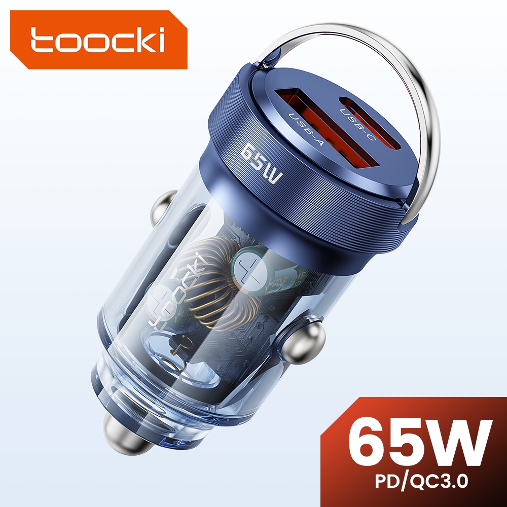 Toocki 65w Car Charger Dual-Port Qc3.0 Pd 30w Pps Type C USB ...