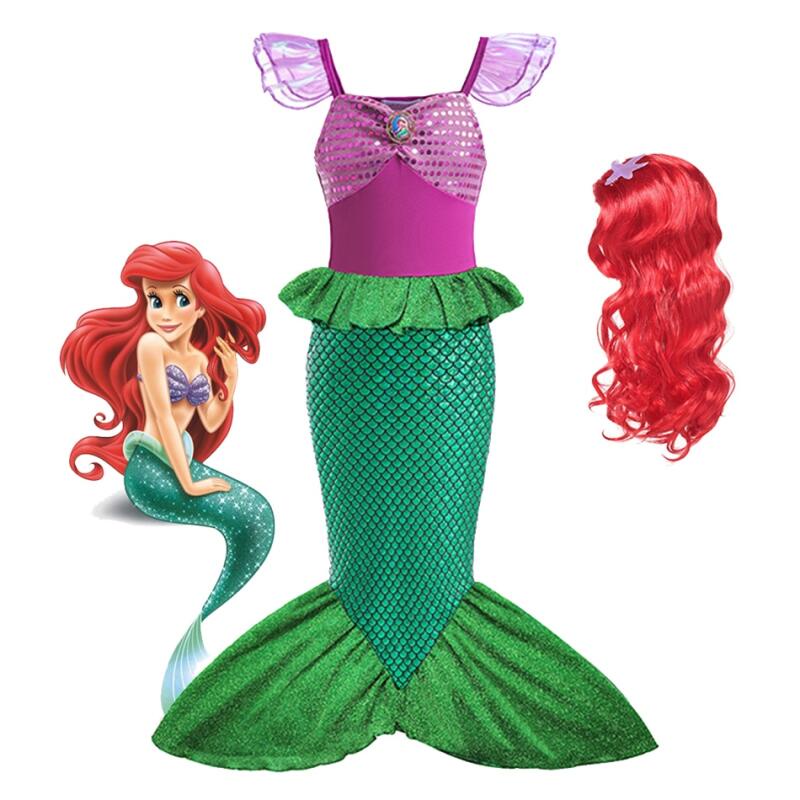 Girl Costume Little Mermaid Role Playing Set Children Mermaid Tail ...