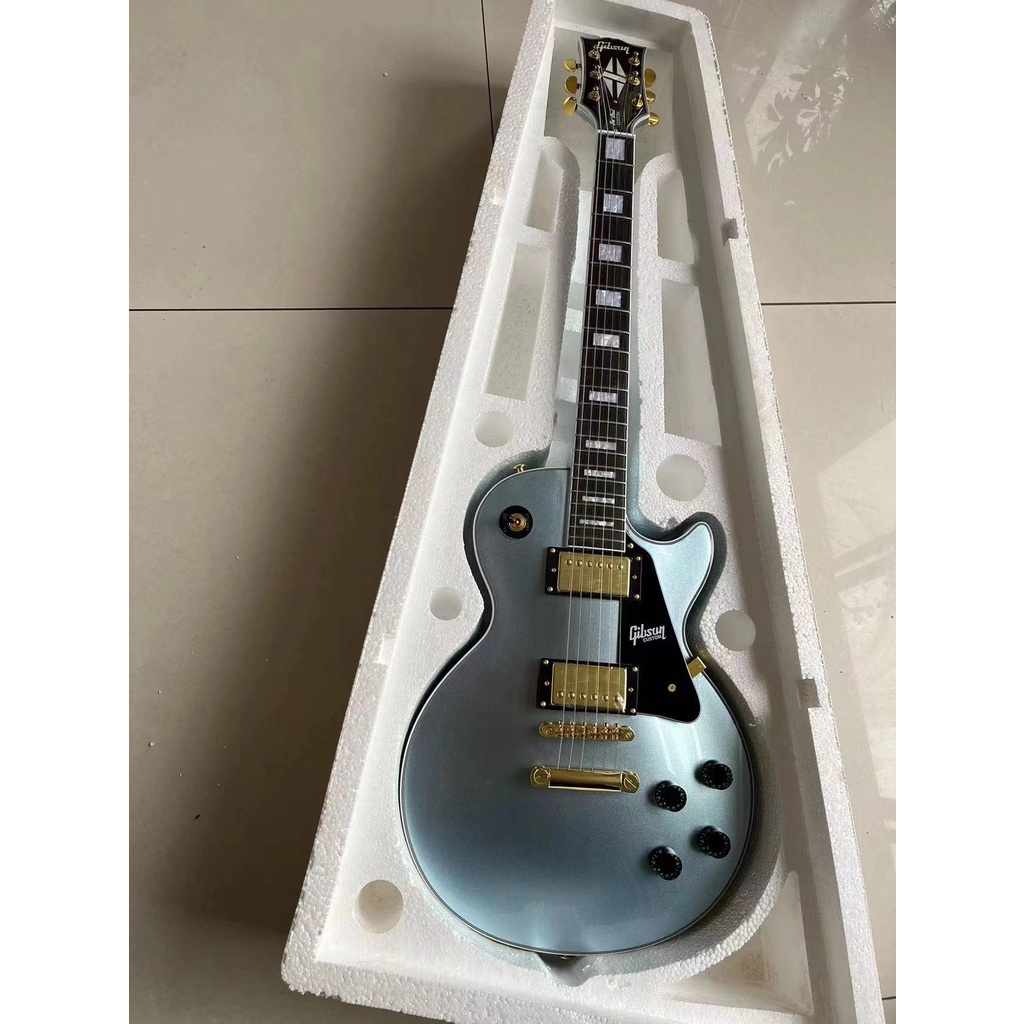 Gibson Les Paul Custom Metallic Blue Electric Guitar 22 Frets Chibson ...