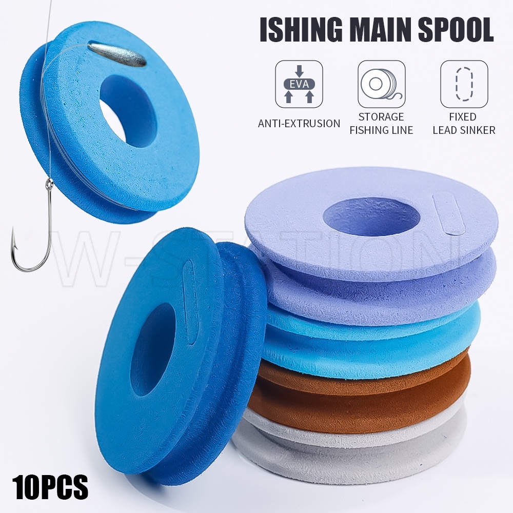 [Random Color] 10Pcs EVA Foam Spools/Fishing Pulleys Thread Line Leader ...