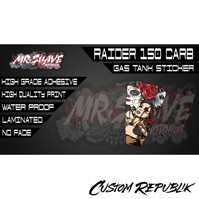 Raider 150 Carb Gas Tank Sticker (Lady Rose) | Shopee Philippines