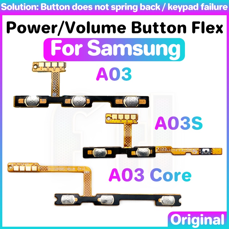 Power Volume button flex For Samsung Galaxy A03 A03S A03 Core S Switch ON OFF Key Mute Button ...