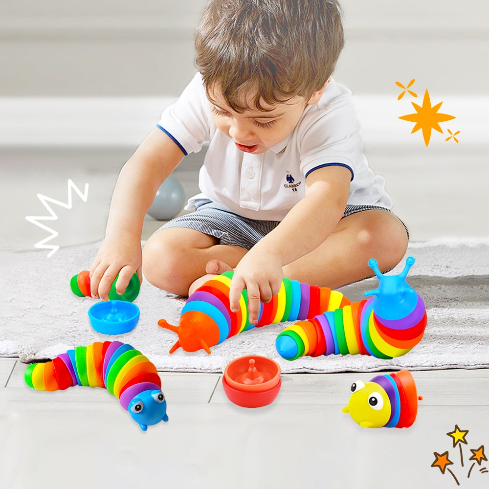 CBB Decompression Caterpillar Baby Sensory Toys Removable Flexible ...