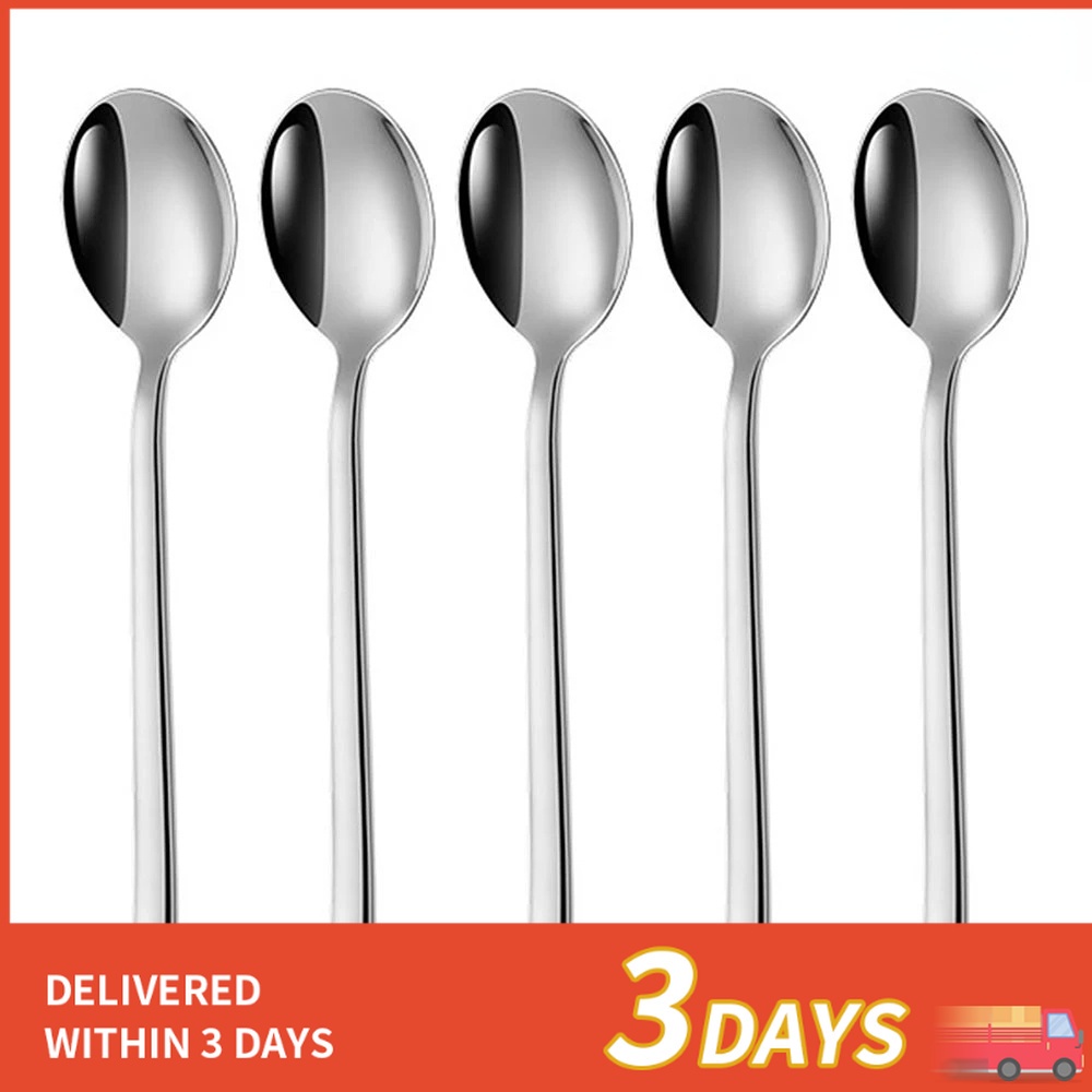 Long Handled Stainless Steel Coffee Ice Spoon/Ice Cream Dessert Tea ...