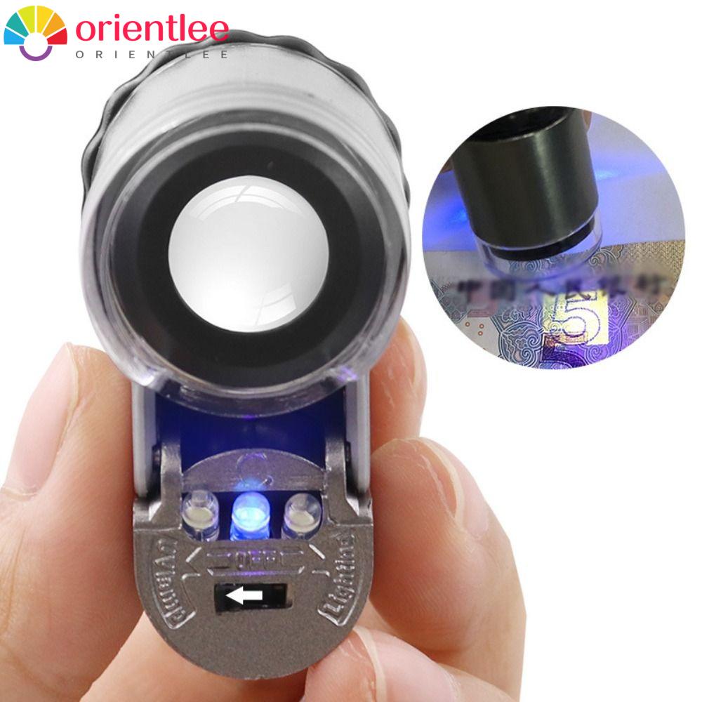 ORIENTLEE 50x Magnifying Glass Acrylic lens with UV Money Inspection ...